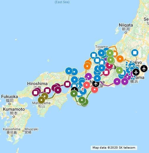 Guide Map to the Goldent Route + options - Lonely Japan