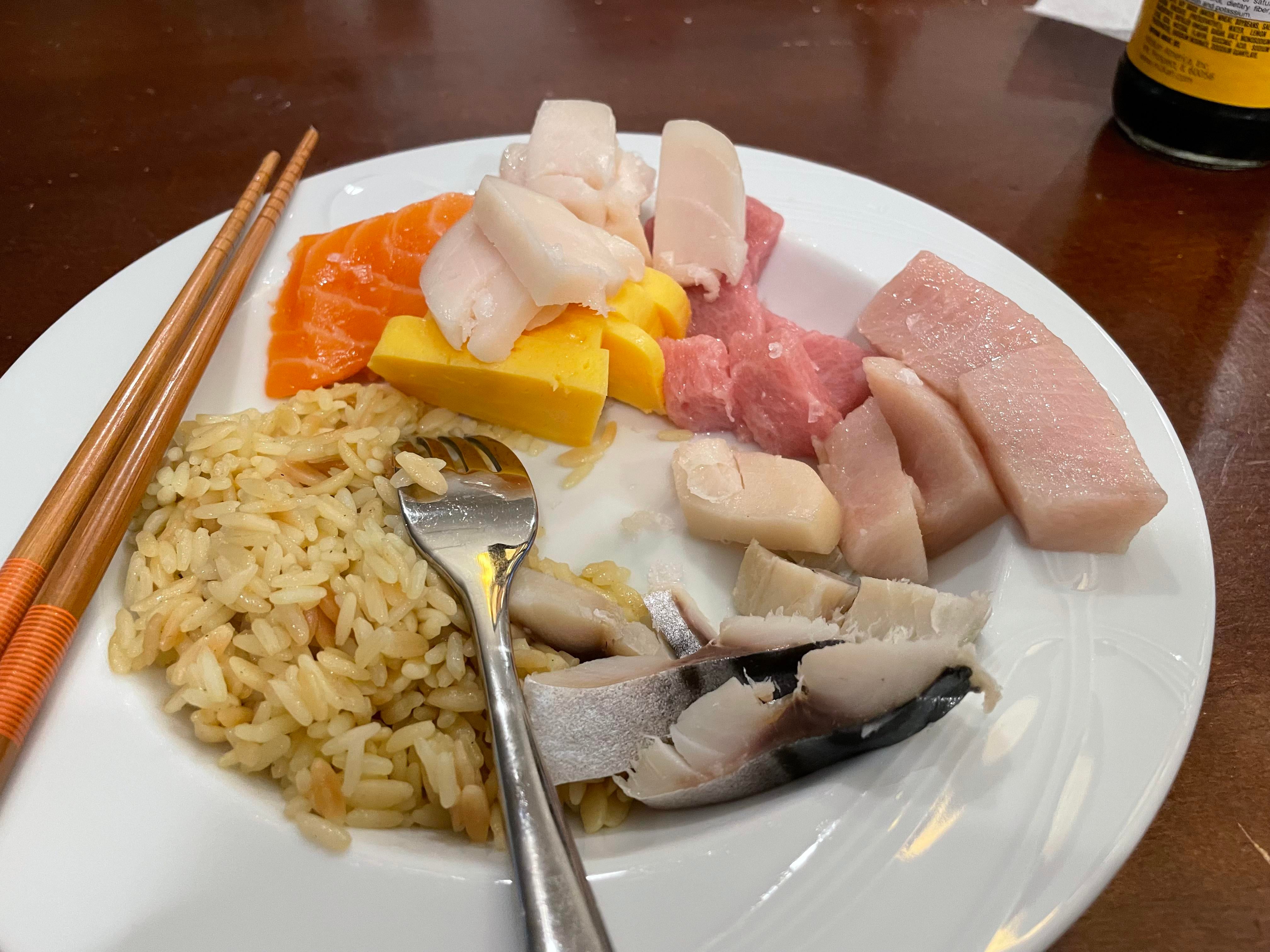 I effed up, but it worked out. Beautiful Sashimi; Toro, escolar ...