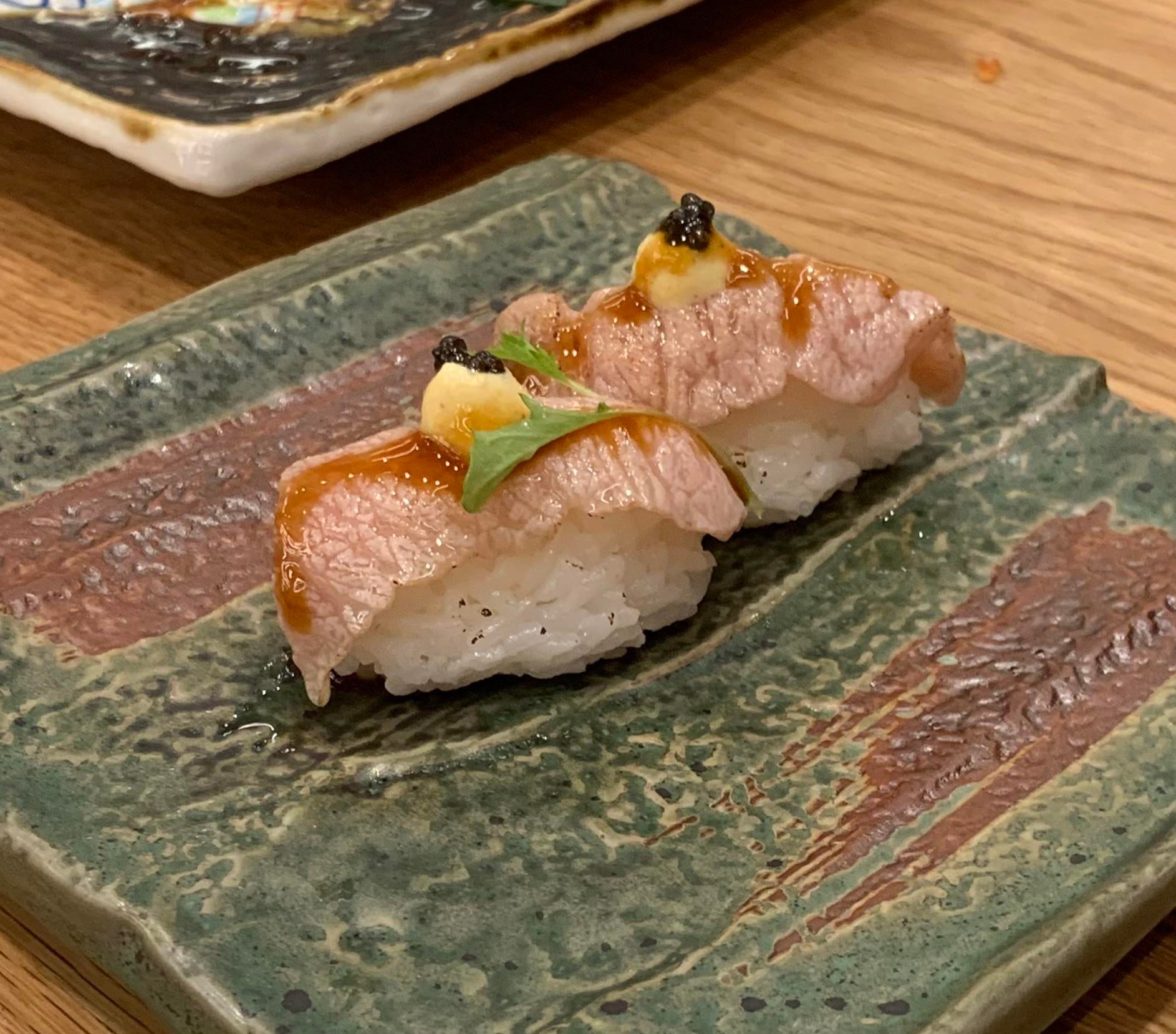 Otoro nigiri with caviar in Plymouth, UK - Lonely Japan