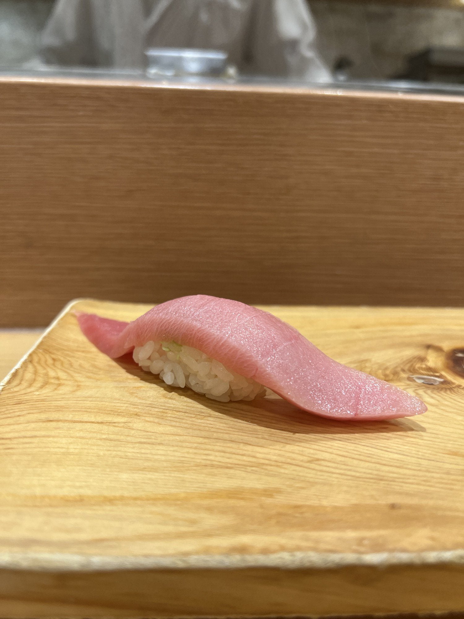 Chū toro, hamachi, engawa, and salmon aburi with miso nigiri from ...