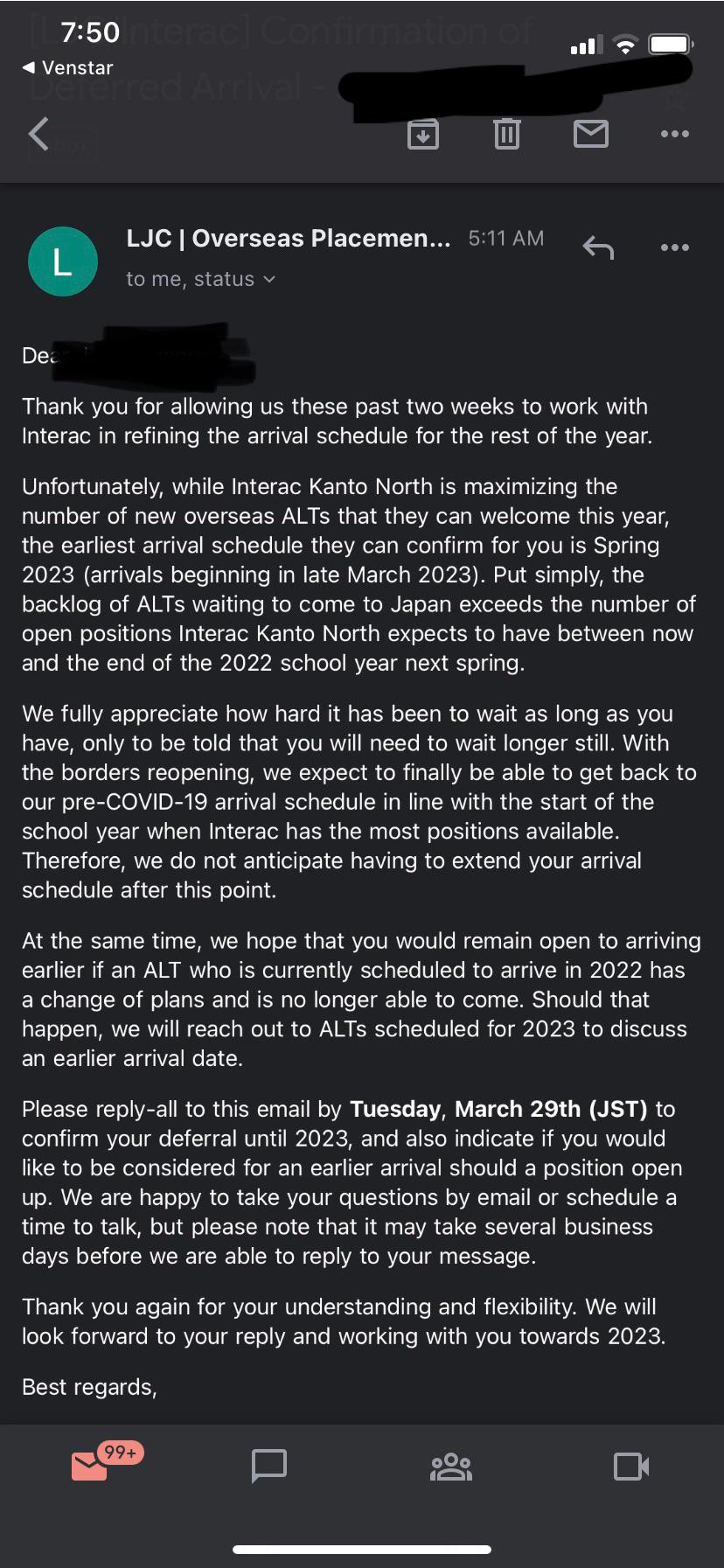 Interac spring 2022 arrivals backlogged to 2023. - Lonely Japan