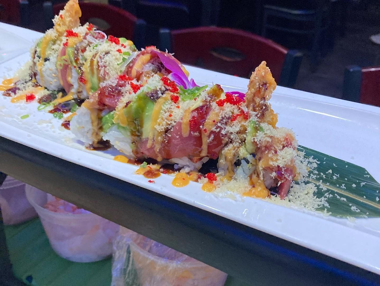 Happy dragon roll I made yesterday at work - Lonely Japan