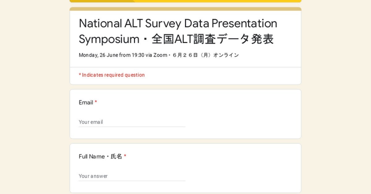 ALT/JET National Survey Results Presentation - Lonely Japan