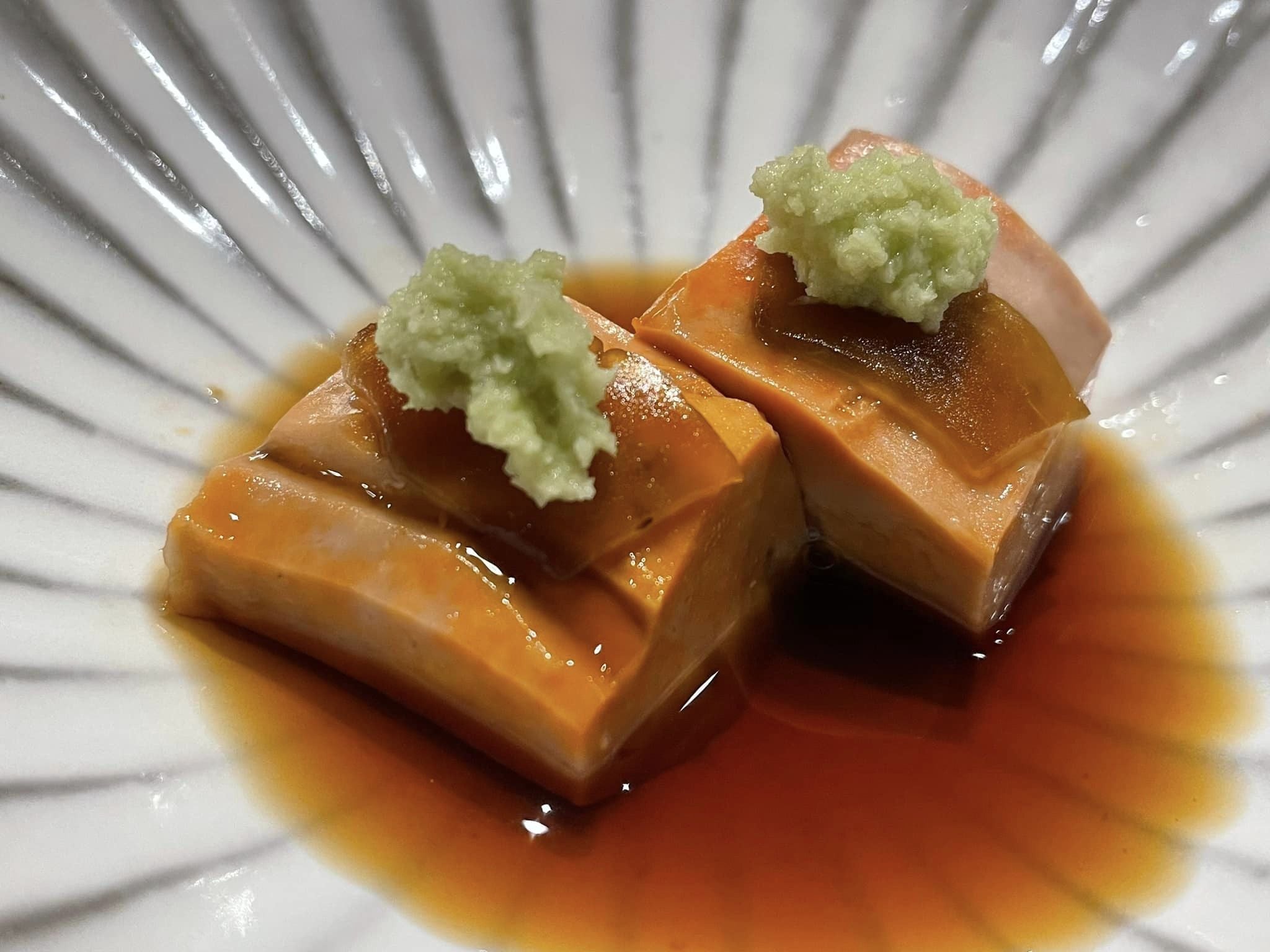 Ankimo (鮟肝) from Sushi Sang Lee Omakase in Gloucester, Mass. Absolutely ...